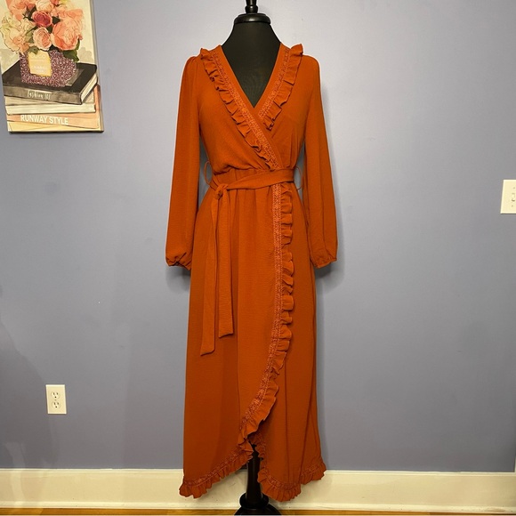 Simplee Apparel | Dresses | Simplee Apparel Burnt Orange Highlow Faux ...
